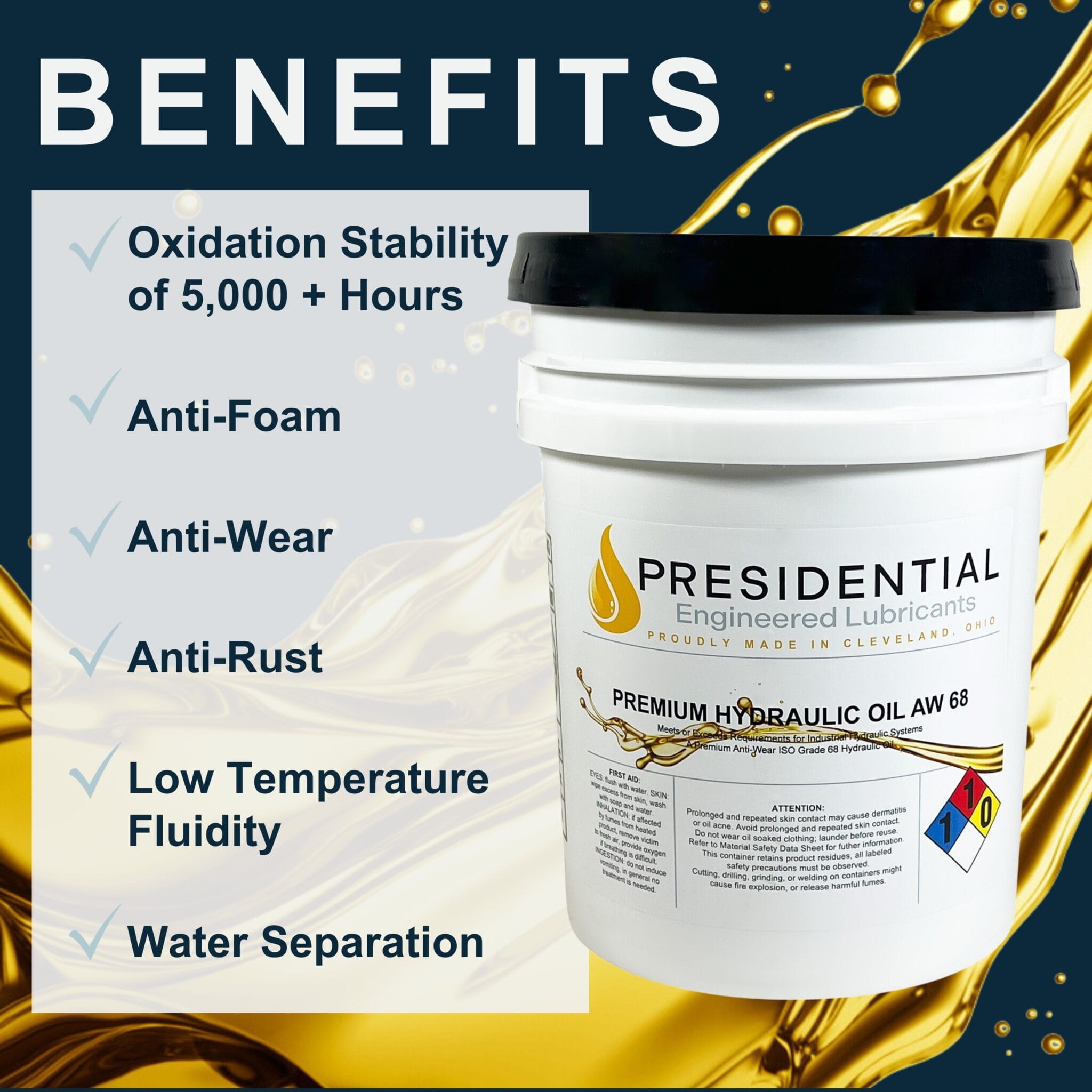 AW 68 Hydraulic Oil | Presidential Oils